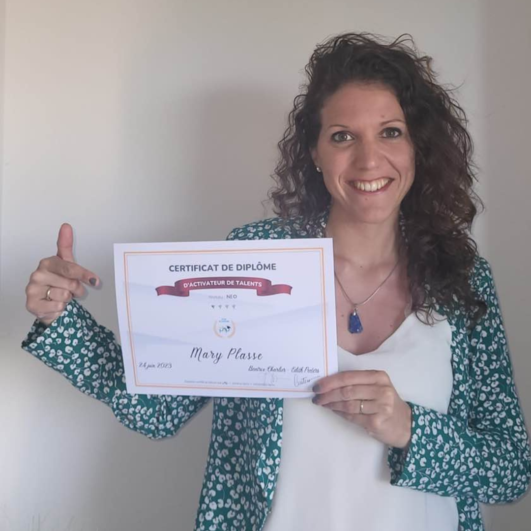 Félicitation à Mary Plasse pour sa certification